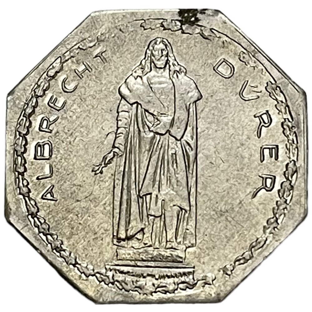 Германия, Нюрнберг 20 пфеннигов 1920-1921 гг. (Трамвайный токен - Альбрехт Дюрер) (2)