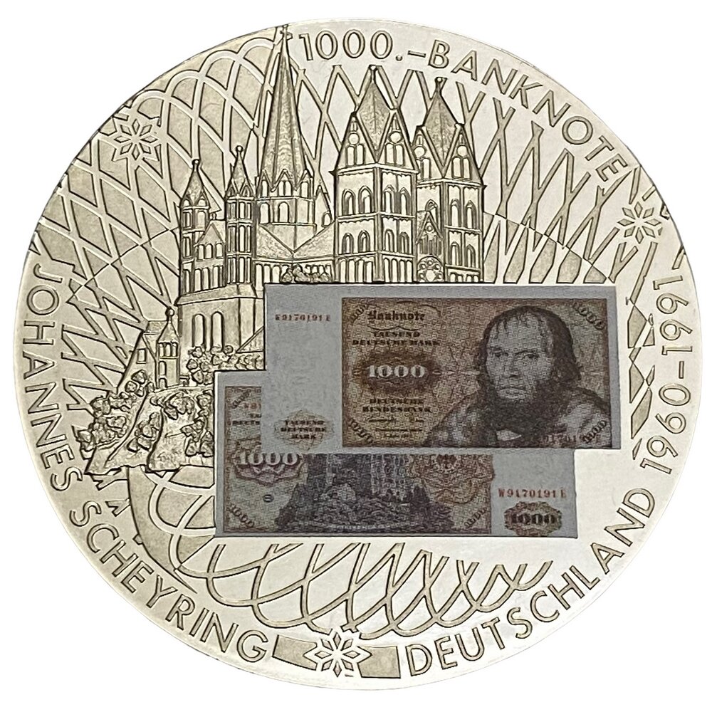 Либерия 1 доллар 2002 г. (В память использования 1000 марок ФРГ, 1960-1991)