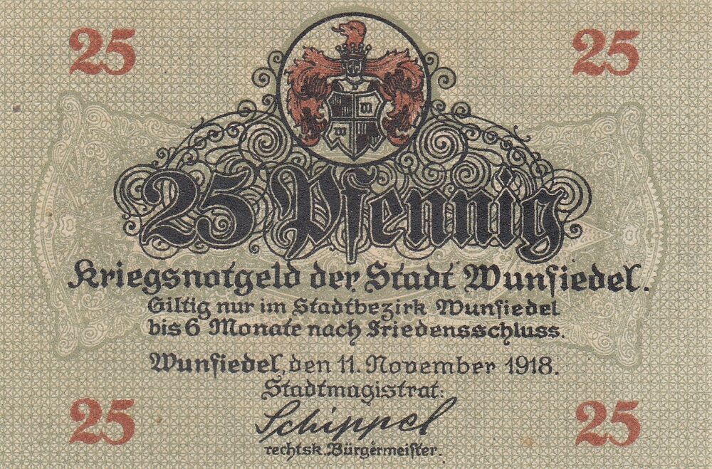 Германия (Германская Империя) Вунзидель 25 пфеннигов 1918 г. (№1) (4)