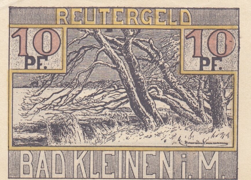 Германия (Веймарская Республика) Бад-Клайнен 10 пфеннигов 1922 г. (2)