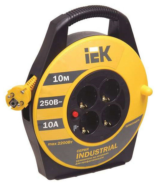 Сетевой удлинитель IEK Industrial 10м черный (wkp14-10-04-10)