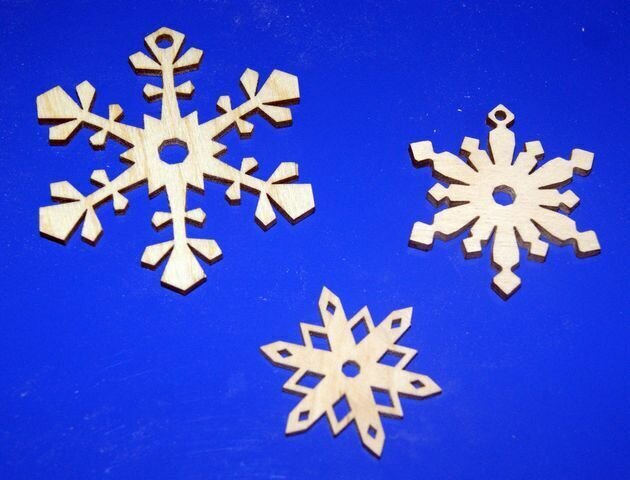 Созвездие Заготовка из дерева "Набор снежинок-подвесок" (3шт)