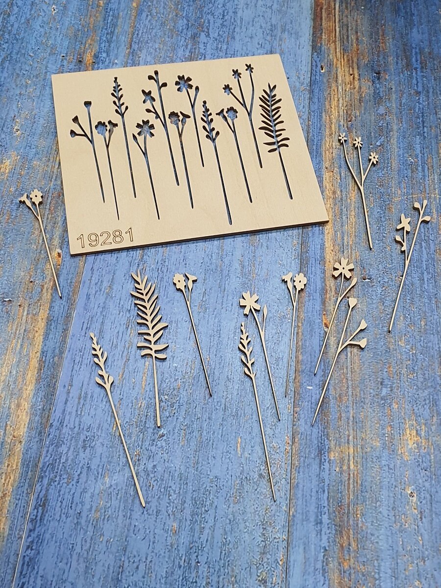 Деревянные заготовки / Декупаж, деревянная заготовка "Добрый мастер" "Полевой букет" набор из 11шт, 15см, 3мм(1шт)