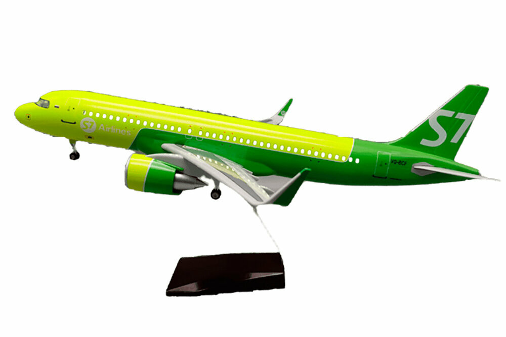 Модель коллекционная PAUDI Airbus A320 neo S7 siberia / эйрбас А320 С7 сибирь (с освещением салона длина 45 см)