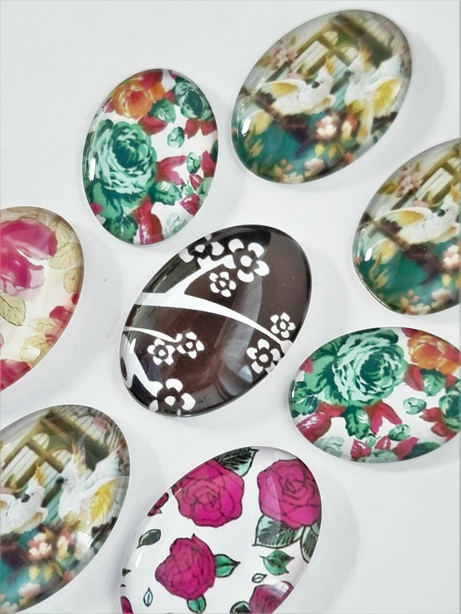 Кабошоны с рисунками №2: 8шт.