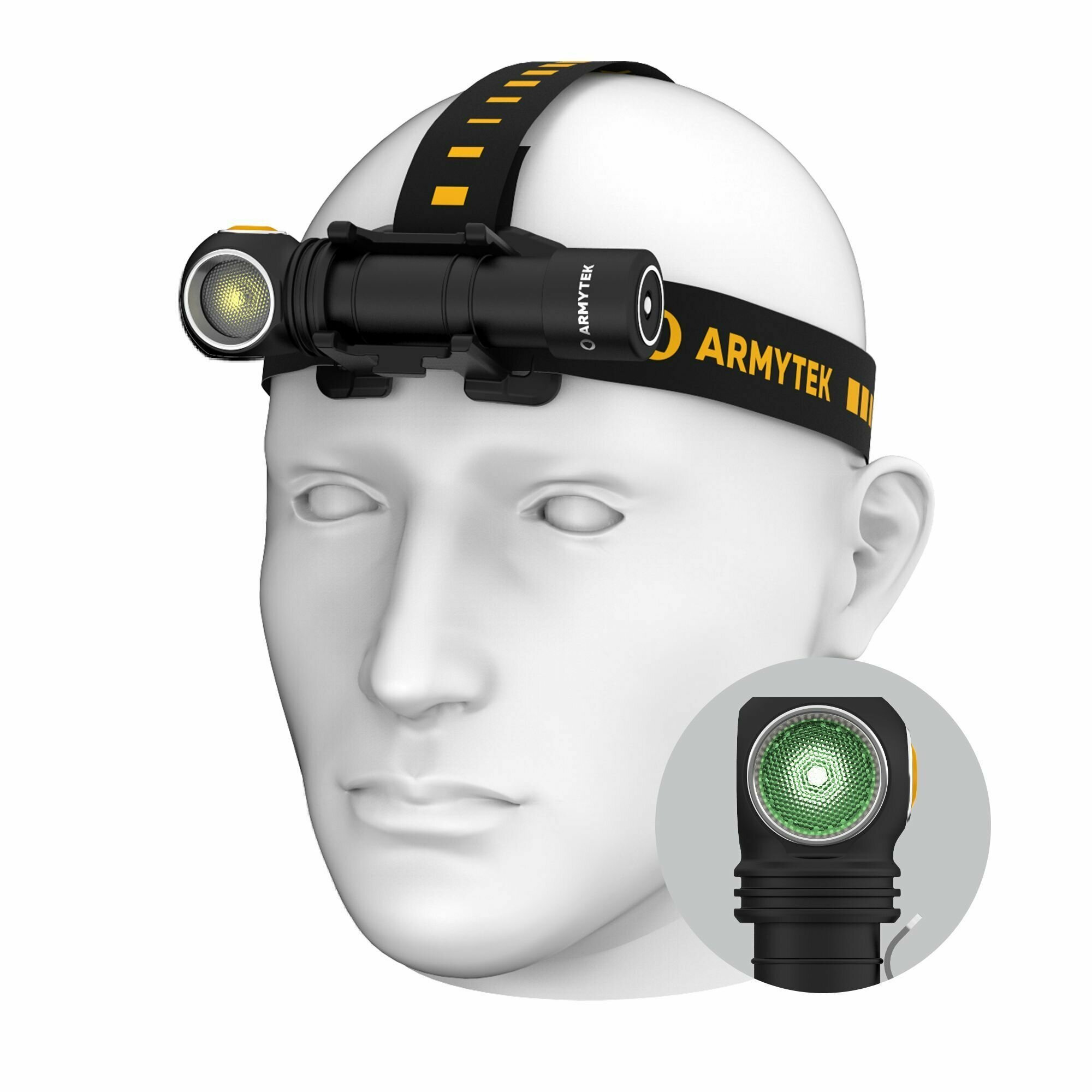 Фонарь налобный Armytek Wizard C2 WG Magnet USB (теплый и зеленый свет) F09201W