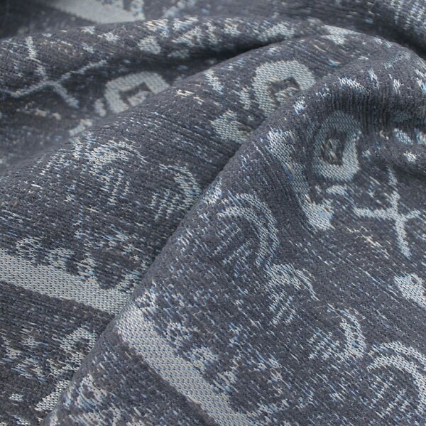 Ткань мебельная сине-голубая с орнаментом 100х140 см