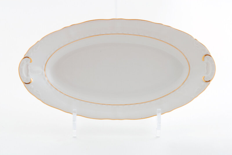 Блюдо овальное 39 см. "Золотой кант, тонкий".