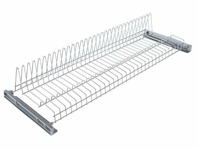 Комплект посудосушителя для тарелок/чашек в базу 700 мм(для плиты 16 мм), с алюминиевой рамой и металлическим поддоном