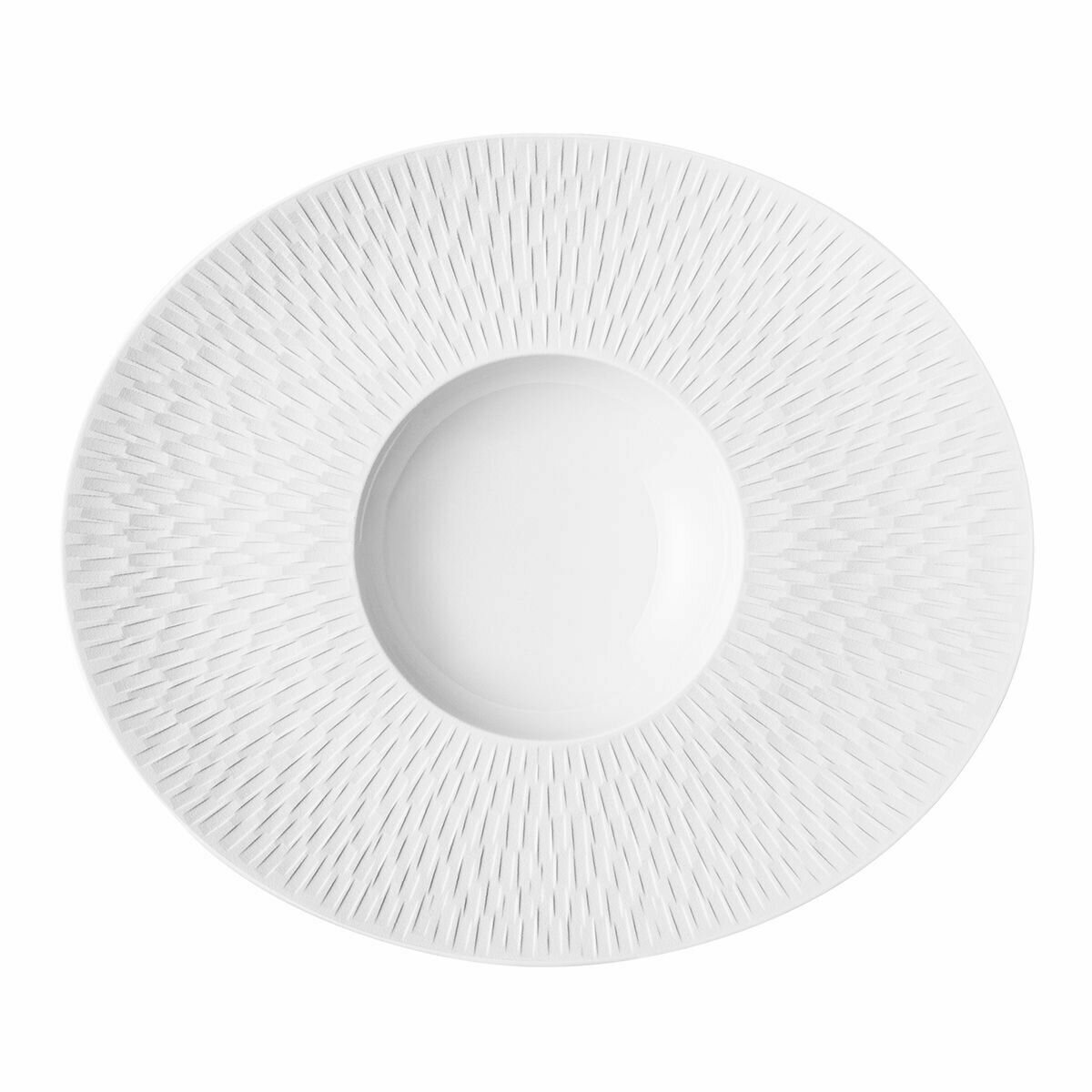 Блюдо овальное с углублением DEGRENNE Boreal Satin, 30 х 26 см, 170 мл, фарфор, белое (193324)