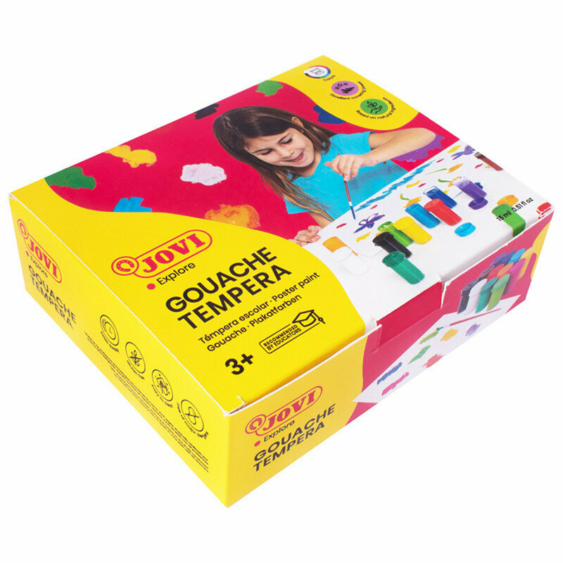 Гуашь JOVI, 12 цветов, 15мл, картон, европодвес, 330174