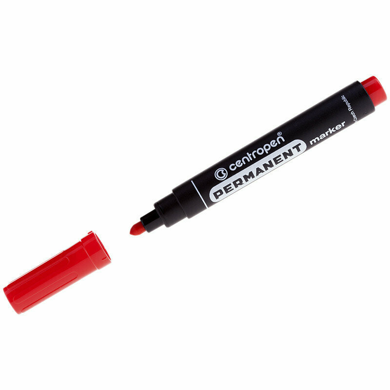 Маркер перманентный Centropen "8566" красный, пулевидный, 2,5мм, 002668