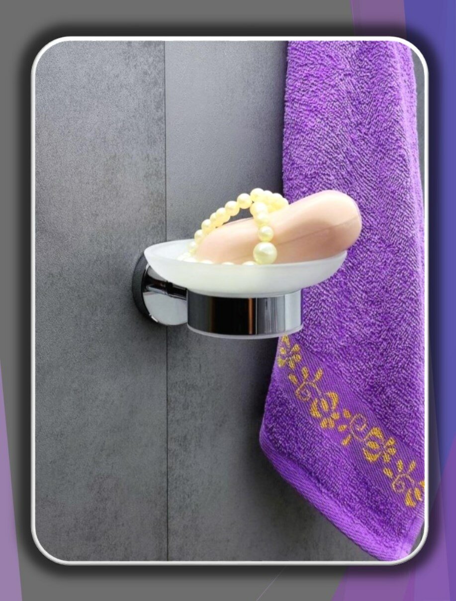 Мыльница для ванной Rainbowl 2284 LONG настенная стекло хром