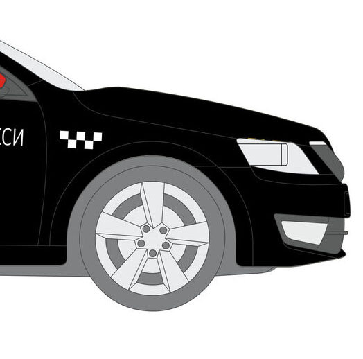 Наклейка белые шашки такси 4 ШТ