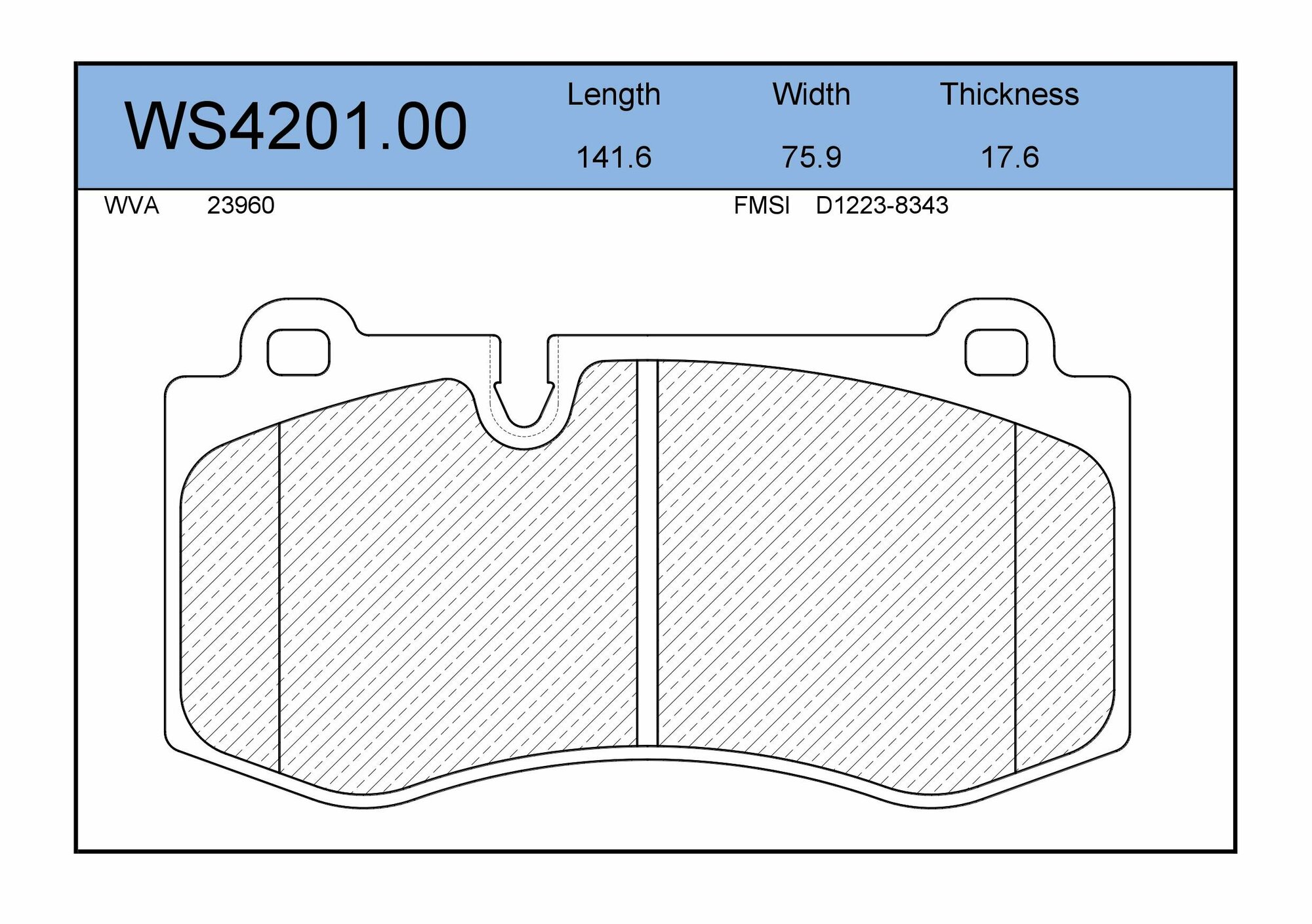 Колодки тормозные дисковые перед JEENICE WS4201.00