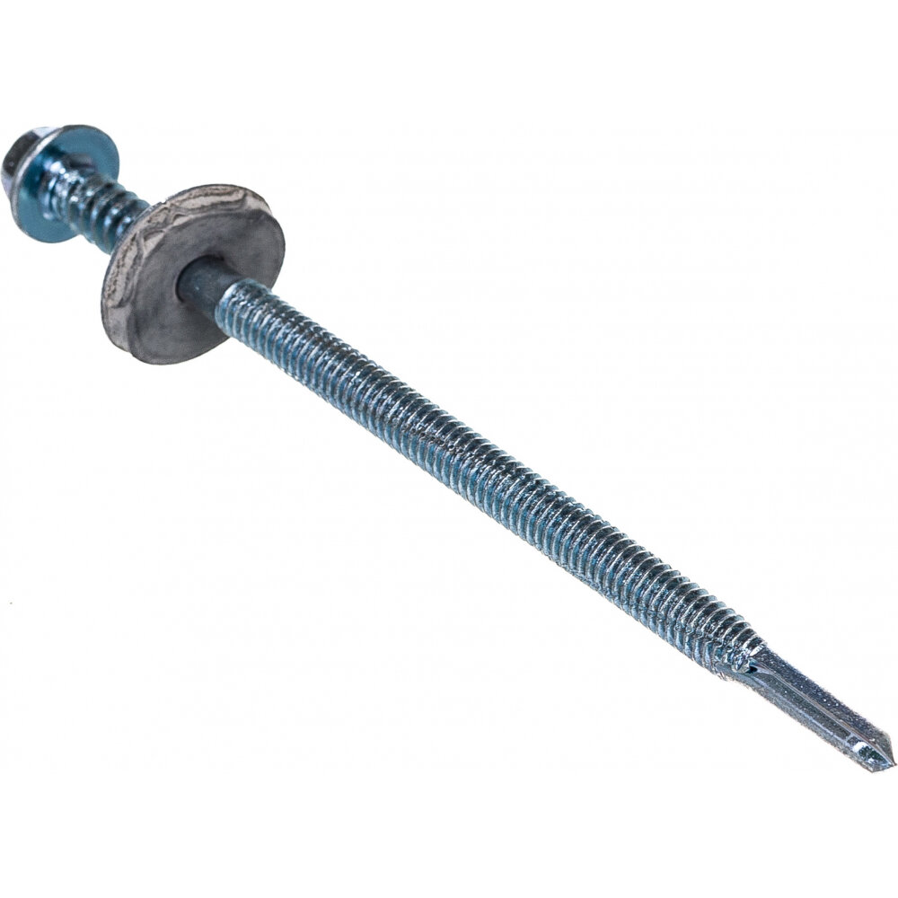 Саморез метизный для сэндвич‑панелей, стальной, внешняя шестигранная головка с пресс‑шайбой, без покрытия