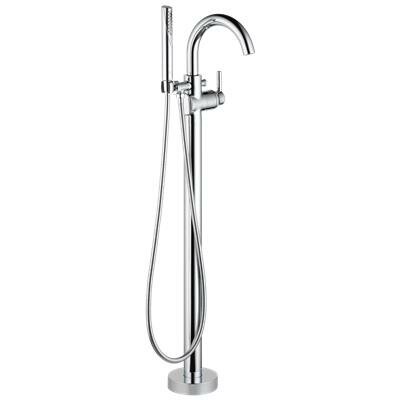 Хромированный смеситель для напольного монтажа в ванне Delta Trinsic Contemporary Floor Mount Tub Filler Trim in Chrome T4759-FL