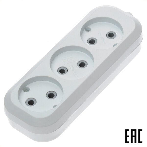 Блок Rexant 11-8703 на 3 розетки о/п белый (4 шт. в комплекте)