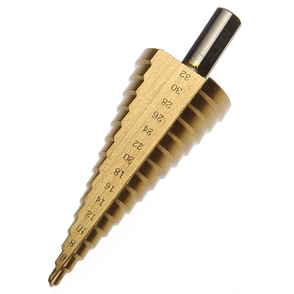 Сверло 4-32мм ступенчатое по металлу 14 ступеней титановое покрытие Tolsen 75873