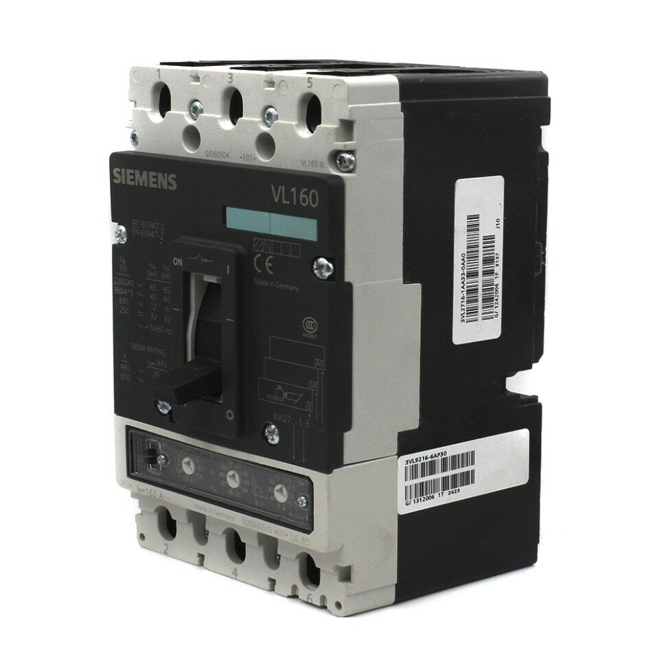Siemens 3VL2716-1AP33-0AA0 Автоматический выключатель силовой 160A 415V 40kA