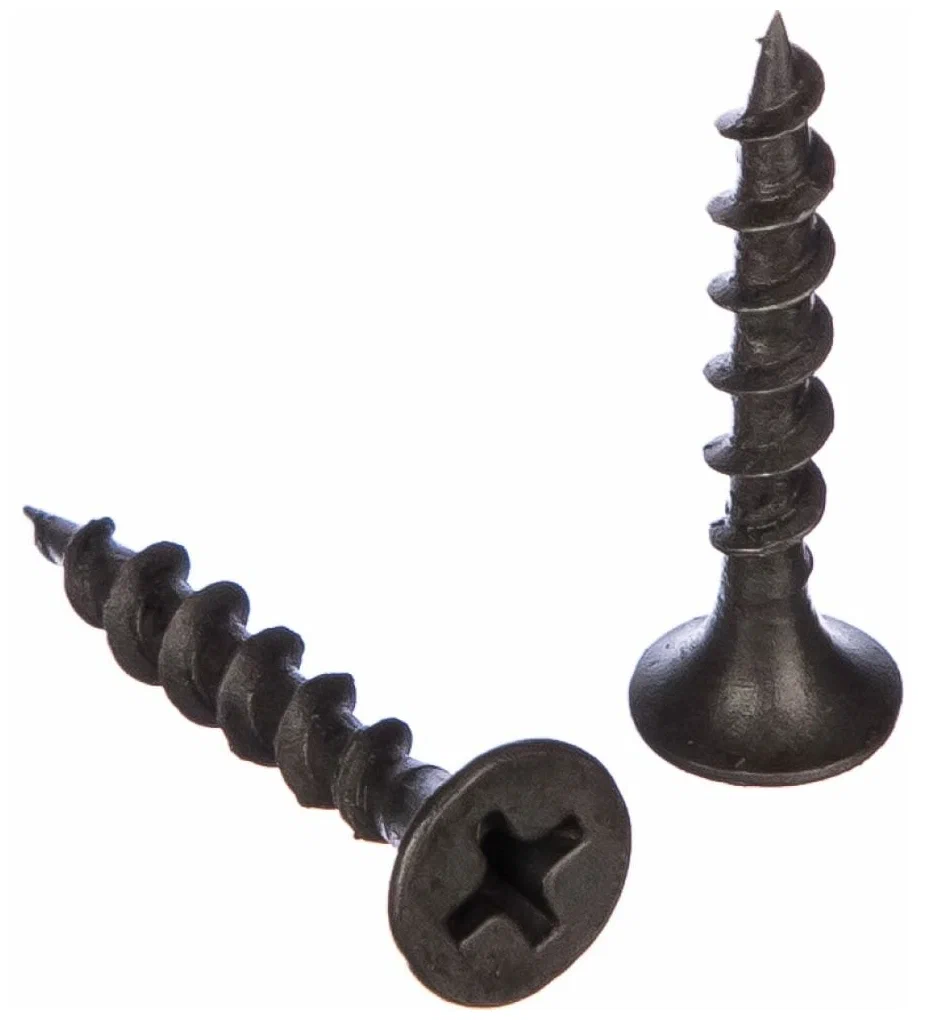 Саморезы черные по дереву 3,5х35 мм . оксидированные (ведро -1 кг)