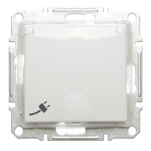 Механизм Sedna SDN3100321 розетки "евр" cо шторками с крышкой с/п белый IP44 Schneider Elerctric