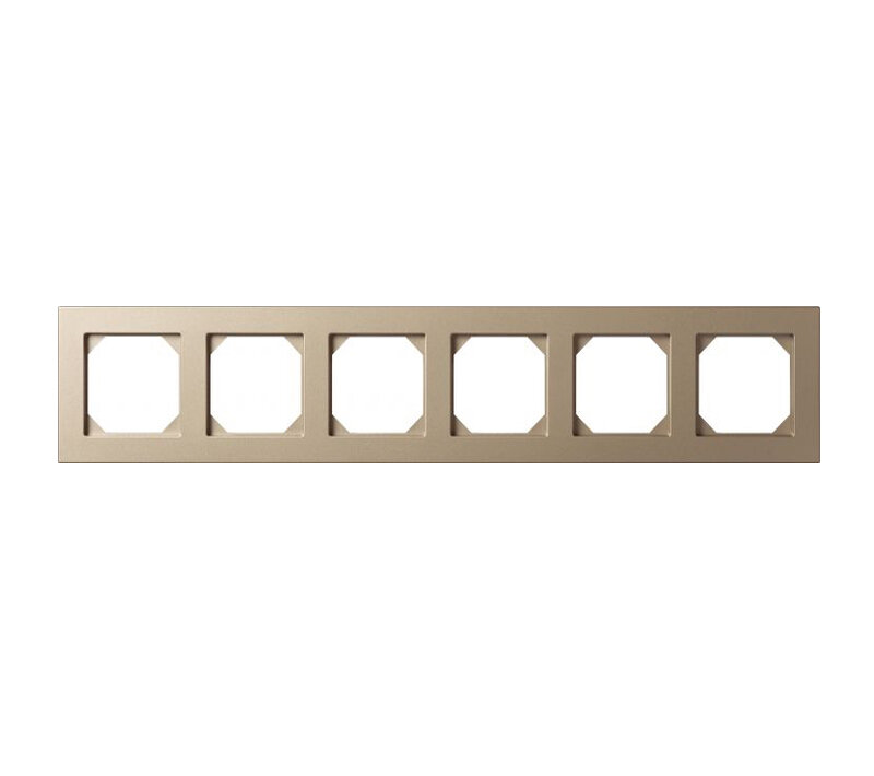 LIREGUS Рамка Шестиместная Шампань (Универсальный Монтаж) LIREGUS EPSILON