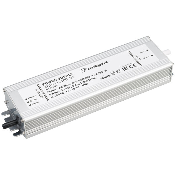 Источник напряжения Arlight Блок питания ARPV-12100-B1 (12V, 8,3A, 100W) (Arlight, IP67 Металл, 3 года)