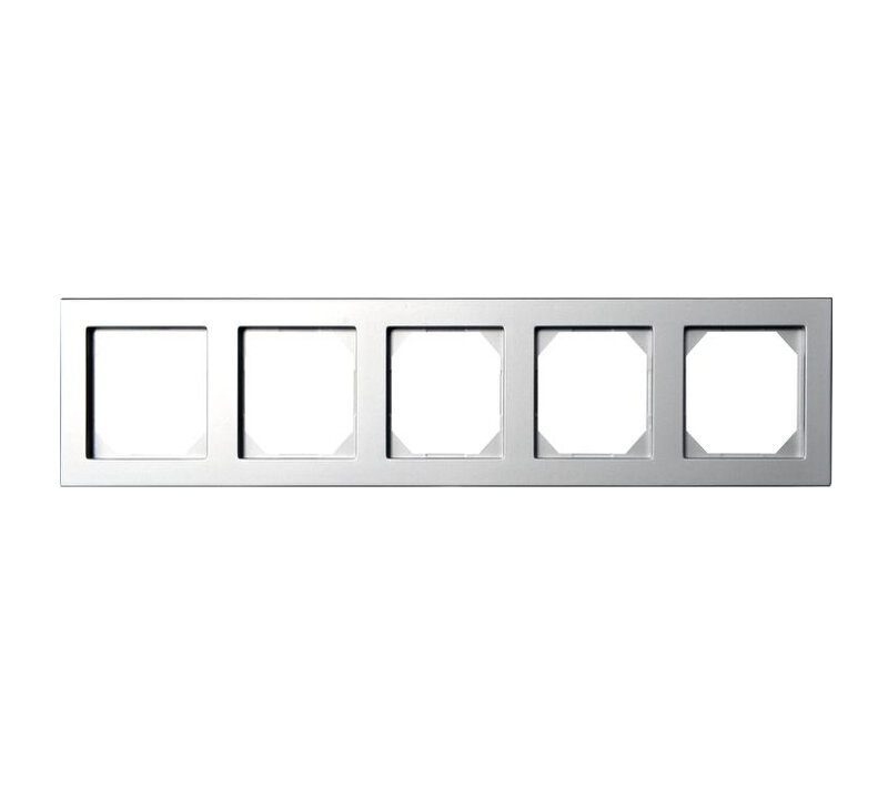 LIREGUS Рамка Пятиместная Серебро (Универсальный Монтаж) LIREGUS EPSILON