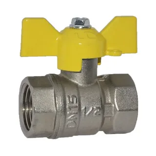 Кран шаровый 1/2 В/В газовый, бабочка
