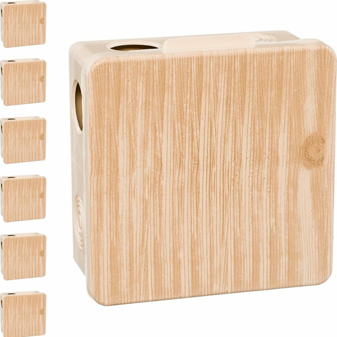 Коробка распределительная TDM Electric Эко 100x100x55 квадратная 8 вводов для открытого монтажа IP54 сосна (комплект из 6 шт.)