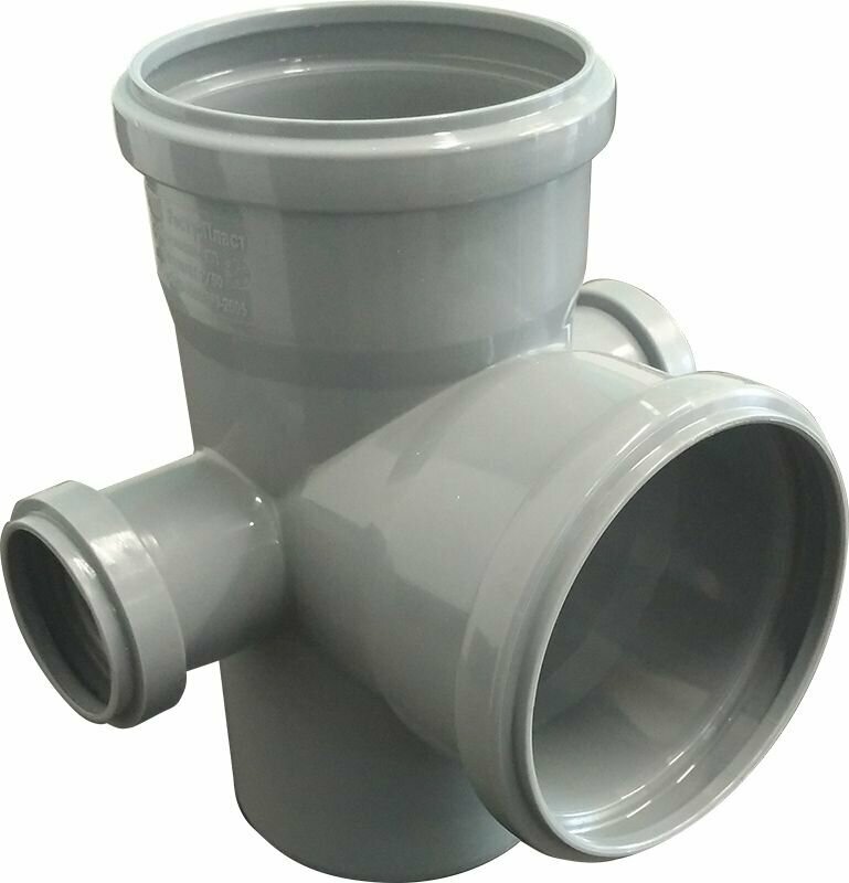 Крестовина канализационная 110 мм 50х50х110 мм левая-правая угол 90 град. 2 плоскости