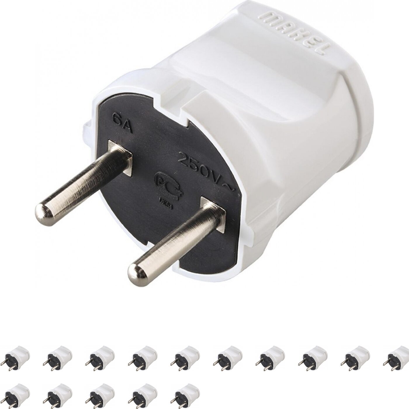 Вилка Makel с прямым вводом IP20 белая (комплект из 15 шт.)