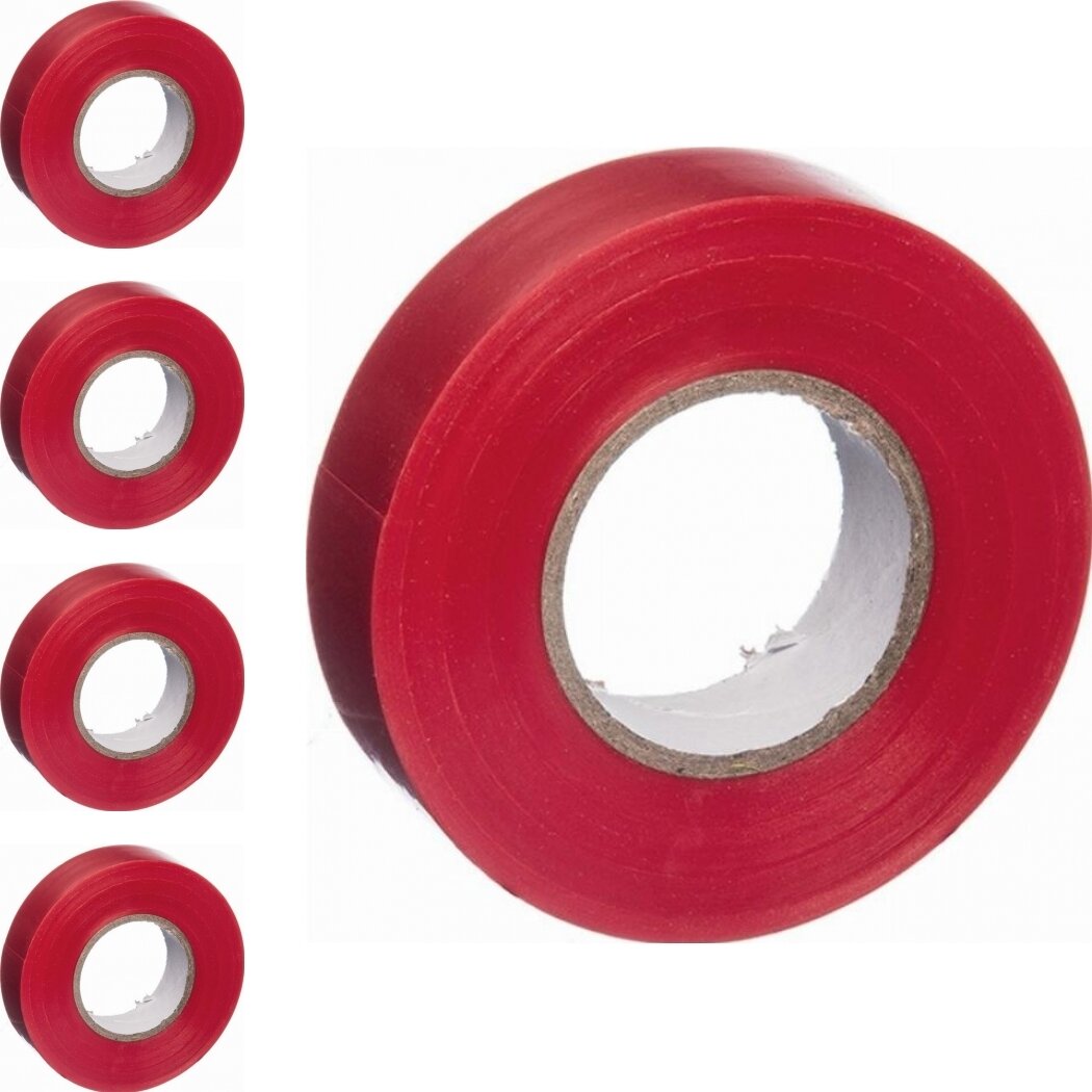 Изолента ПВХ IEK 19 мм 20 метров красная (комплект из 4 шт.)