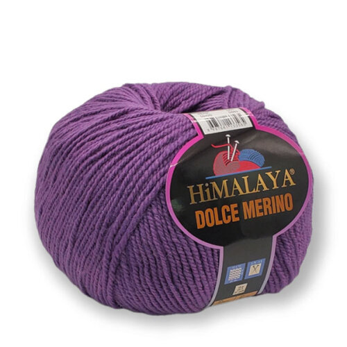 Пряжа HiMALAYA "DOLCE MERİNO" 50% Шерсть мериноса, 50% Микрофибра, 100гр/230м, (59421 Сиреневый) 1 упаковка (10 мотков)