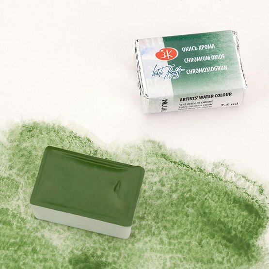 Краска акварель художественная "Белые ночи" окись хрома цв. №704 кювета 2,5мл