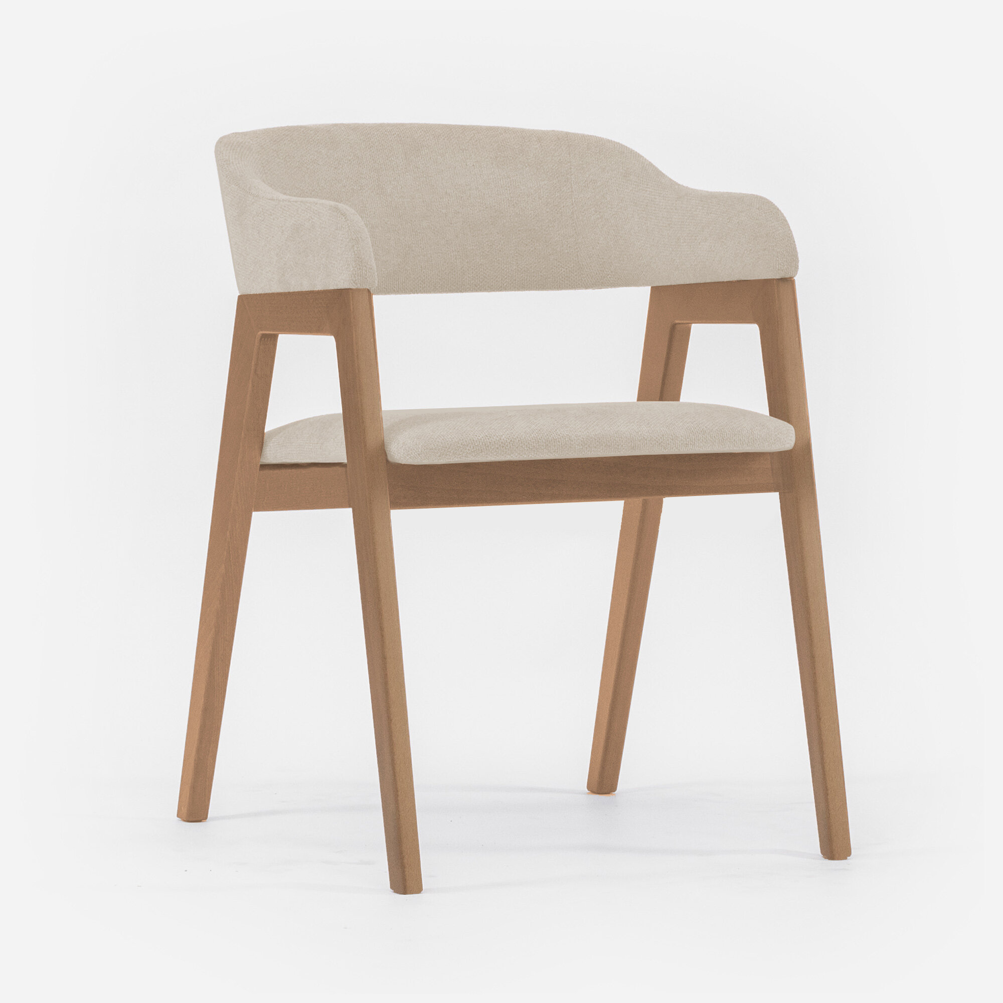 Стул Челси кремовая ткань массив бука (натуральный) для дома/для гостиной/для столовой/для кафе/кухонный стул/стул кухонный