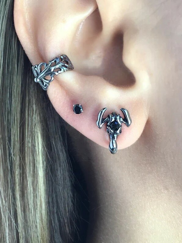 Серьги-трансформеры, славянский оберег, металл, циркон, фианит