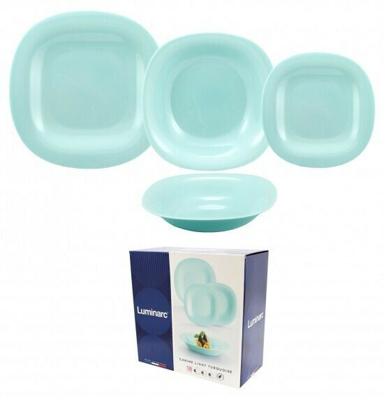 LUMINARC карин лайт тюркуаз P7628, Столовый набор, 18 предметов