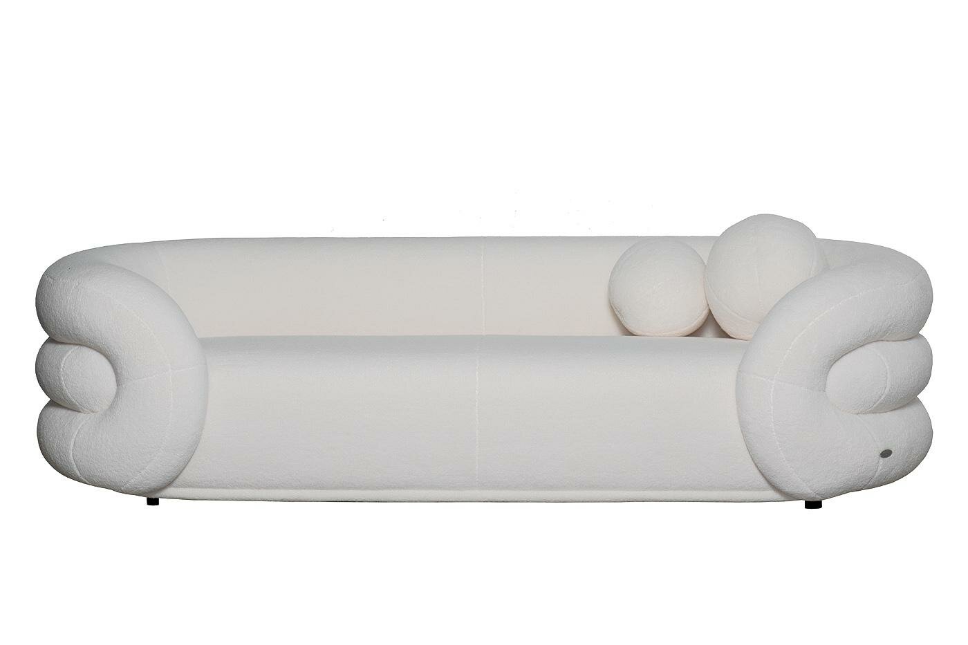 Мебель Garda Decor ZW-22024 Диван трехместный иск. мех белый 229*95*61см арт. ZW-22024