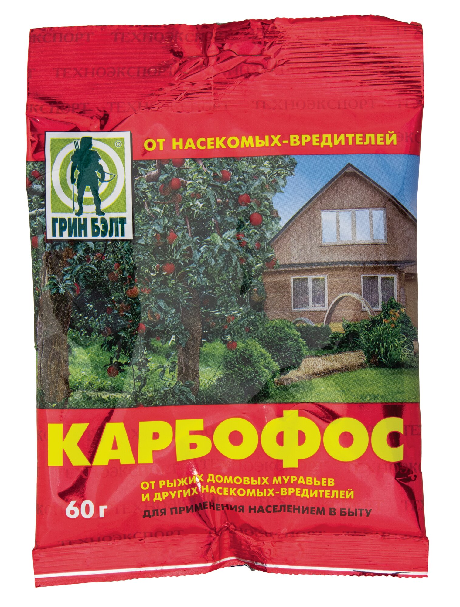 Средство от рыжих домовых муравьев пакет 60 гр . "green belt".