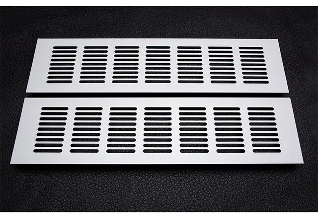Прямоугольные алюминиевые вентиляционные решетки 2 шт. 80x200mm, silver