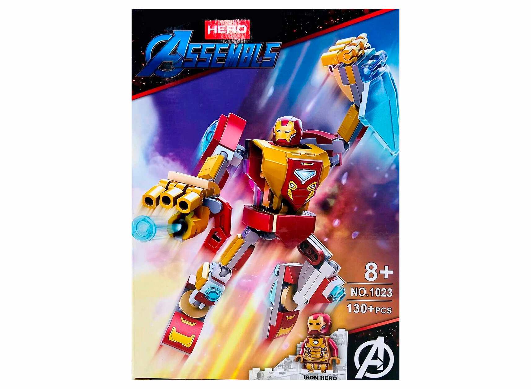 Конструктор Супергерои: Железный Человек 1023 SUPER HERO ASSEMBLS, 130 деталей