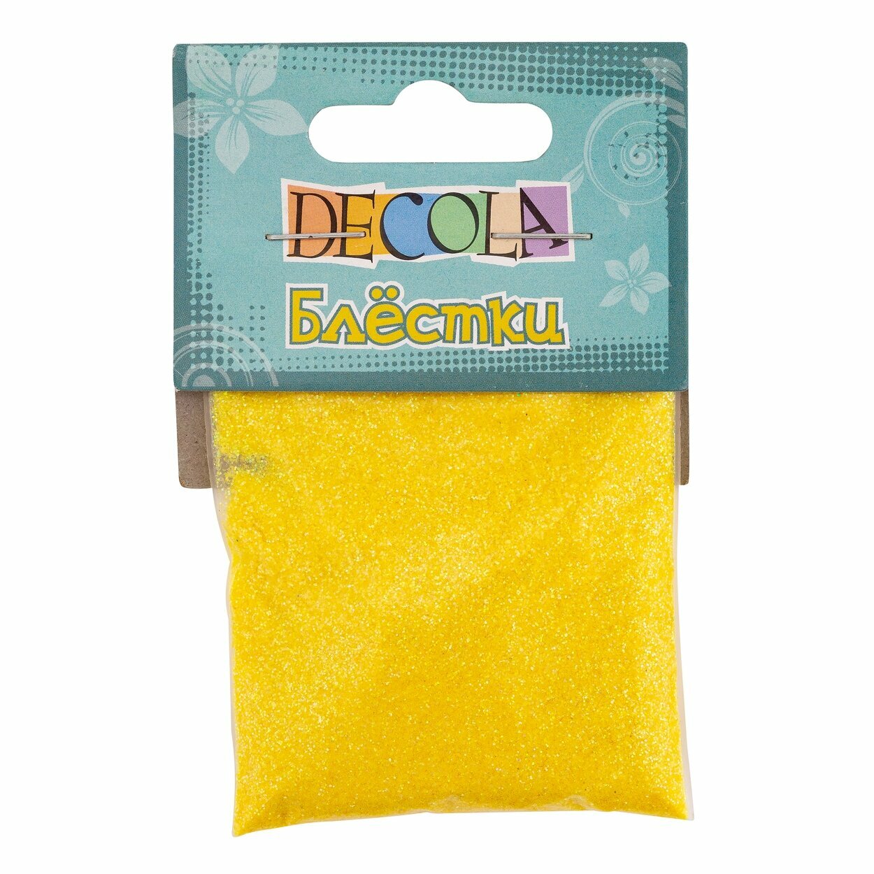 Глиттеры (блестки) декоративные DECOLA 0,3мм желтый радужный