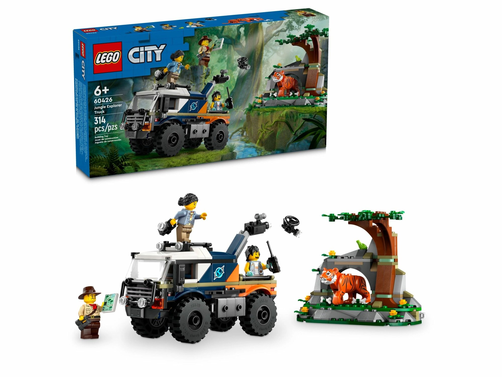 Конструктор LEGO City 60426 Исследователь джунглей: грузовик для бездорожья, 314 дет.