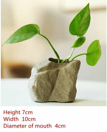 Керамическая ваза-камень белая/черная