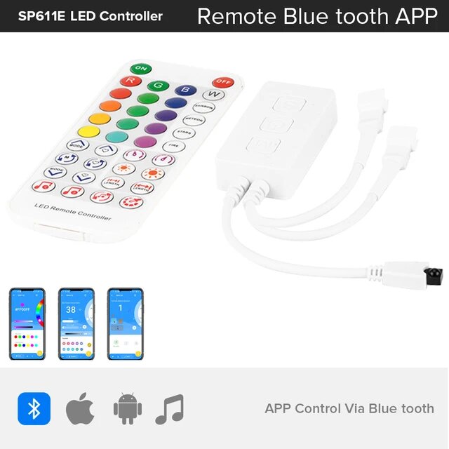 FCOB RGB Контроллер SP105E SP107E SP110E Синий, SP611E BT Music 2out