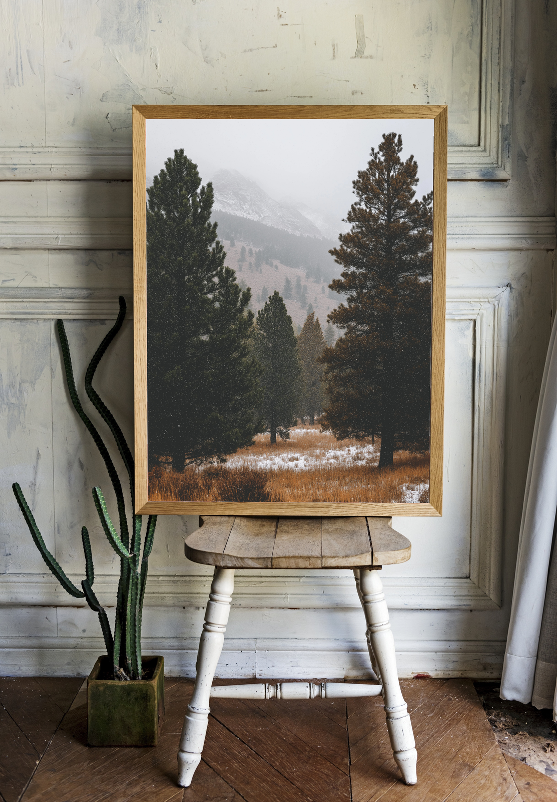 Постер "Туманное утро в лесу" 50x70 без рамы