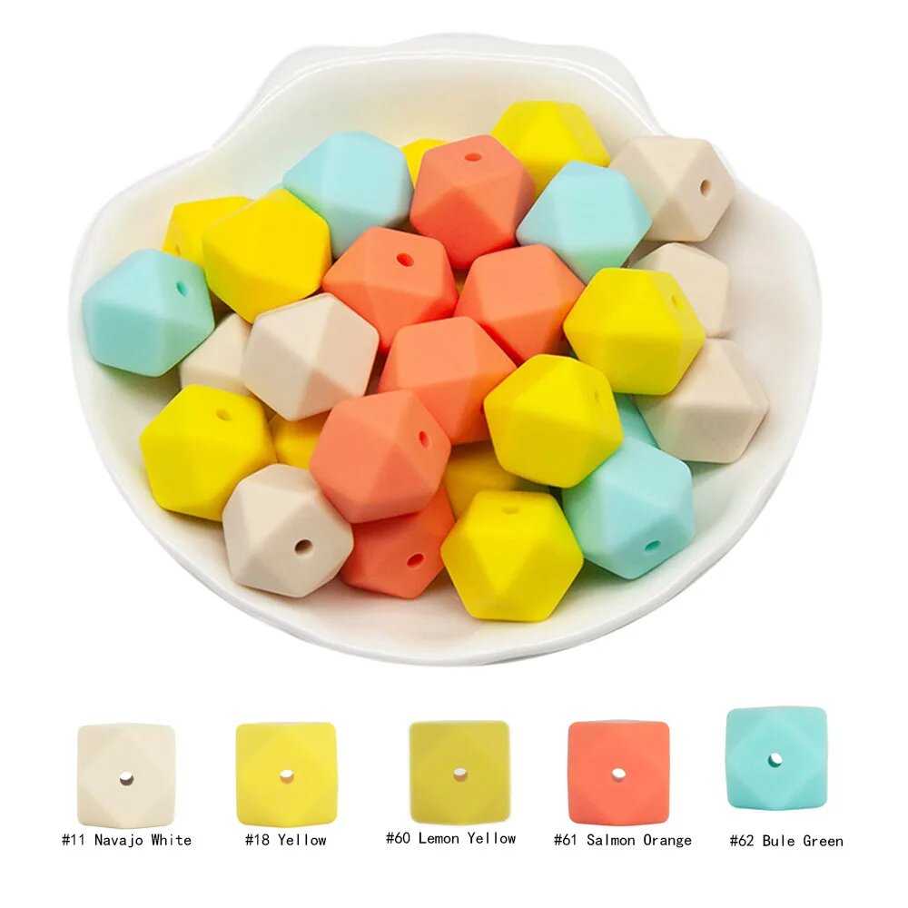 10 шт, Силиконовые бусы для прорезывания зубов, 14 мм