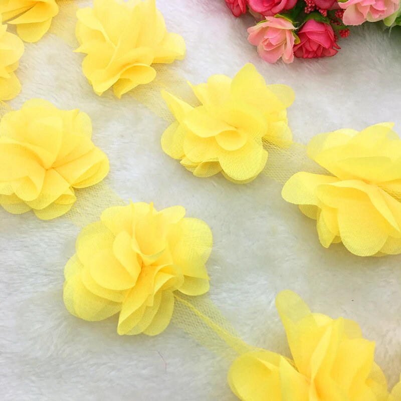 Кружевное шифоновое полотно CyanRafts 91,4 см Желтый, Yellow